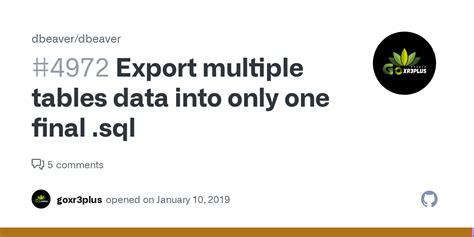 Export Multiple Tables Data Into Only One Final Sql · Issue 4972