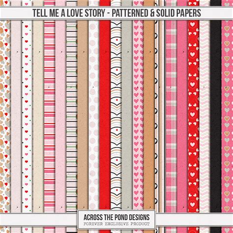 Tell Me A Love Story Patterned And Solid Papers Digital Art