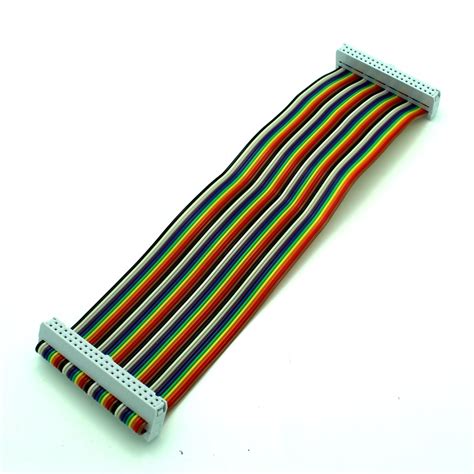 5 99 Rainbow Raspberry Pi 40 Pin GPIO Ribbon Cable 8 Inch Tinkersphere