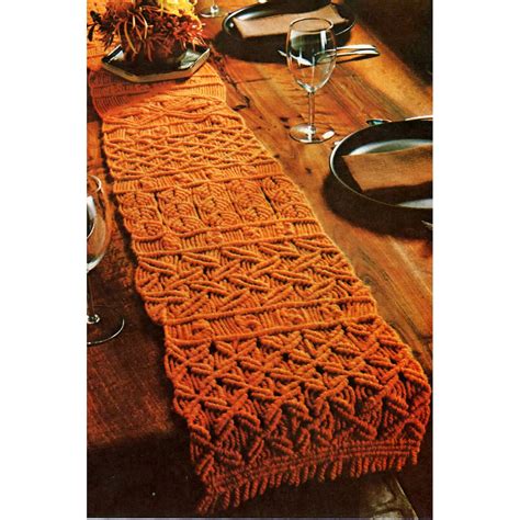 Vintage Macrame Table Runner Pattern Instant Download PDF Pattern Book Patterns Rug Pillow