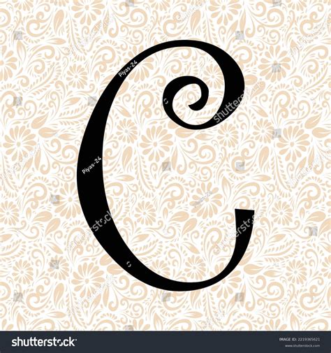 Curlz Alphabet C Upper Black Alphabet Stock Vector Royalty Free