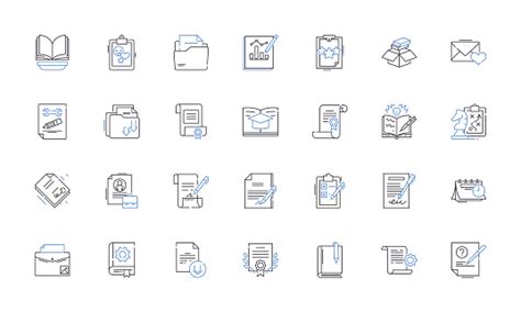 보고서 생성 줄 아이콘 컬렉션입니다 분석 요약 메트릭 그래프 추세 차트 대시보드 벡터 및 선형 그림 통찰력 시각화 그림 개요 표지판 세트 결정에 대한 스톡 벡터 아트 및