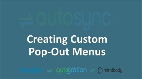 Creating Custom Pop Out Menus Youtube