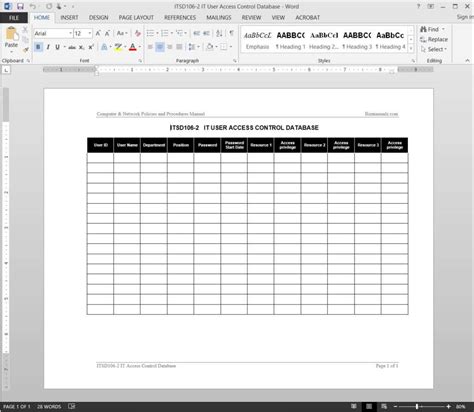 Password Log Template Pdf Template