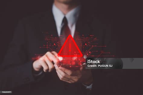 System Hacked Warning Alert On Smartphone Cyber Attack On Computer Network Virus Spyware Malware