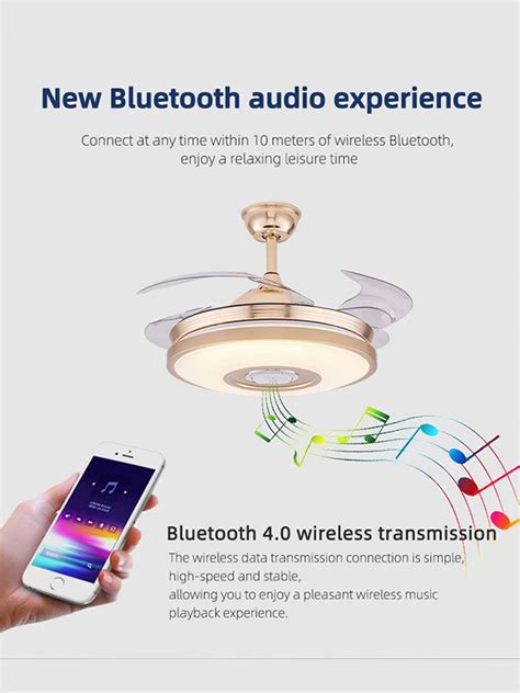 Led Ceiling Fan Frequency Conversion Speaker Chandelier App Luminous Fan Ceiling Fan With Led