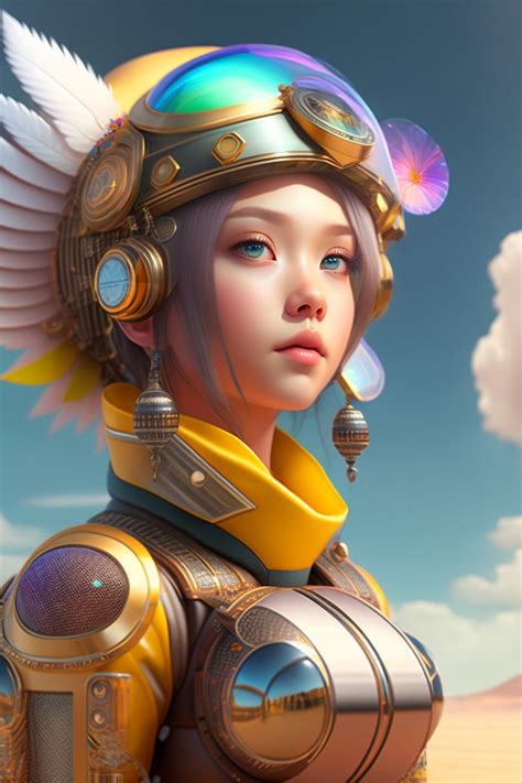 Lexica Solarpunk Girl Kawaii Wearing Oculus Ultra Realistic Concept Art Intricate Details