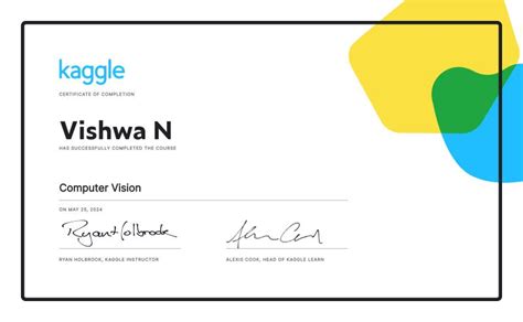 Vishwa Narayanan On Linkedin Vishwa N Completed The Computer Vision