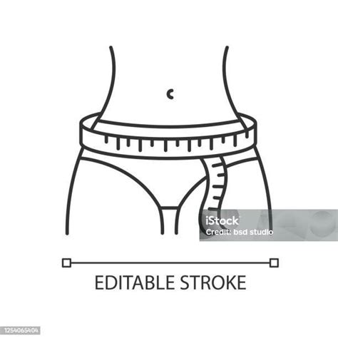 엉덩이 주위 픽셀 완벽한 선형 아이콘 얇은 선 사용자 정의 일러스트레이션 여성 하체 측정 조정 파라미터 윤곽 기호 벡터 격리 된 윤곽선 도면입니다 편집 가능한 스트로크 0