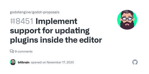 Implement Support For Updating Plugins Inside The Editor · Issue 8451 · Godotenginegodot