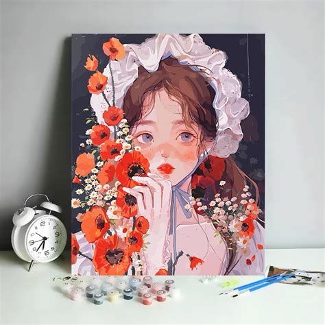 ภาพระบายสีตามตัวเลข ขึงเฟรมไม้พร้อมอุปกรณ์ ขนาด 30x40 Cm ของขวัญ Diy สำหรับตกแต่งบ้าน Shopee