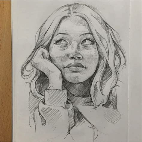 Human Figure Sketches Girl Drawing Sketches Face Sketch Cool Art
