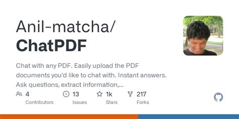 Don Schnitzius On Linkedin Github Anil Matchachatpdf Chat With Any Pdf Easily Upload The Pdf