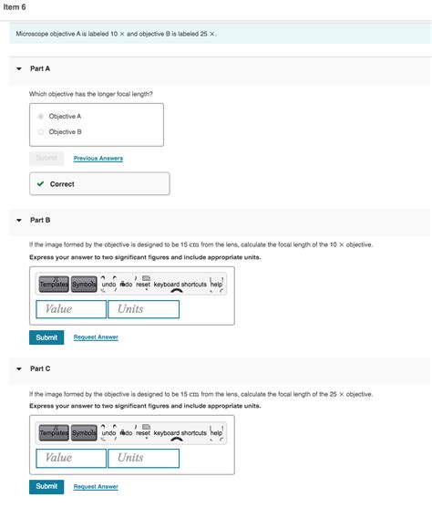 Solved Item 6 Microscope Objective A Is Labeled 10 X And