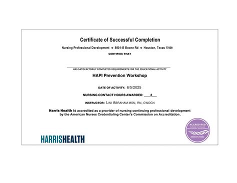 Harris Health System Hapi Prevention Workshop Contact Hours Pdf 6 5 2025 Page 1 Created
