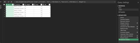 rearange data with power query r excel