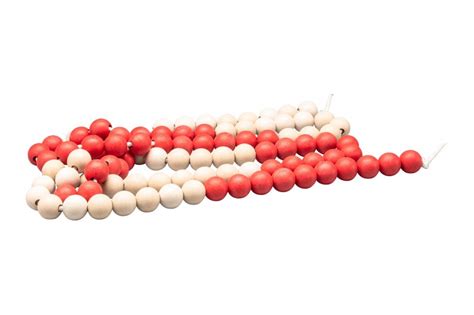Giant 100 Maths Bead String Red And White