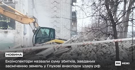 Екоінспектори назвали суму збитків завданих засміченню земель у Глухові внаслідок удару рф НА