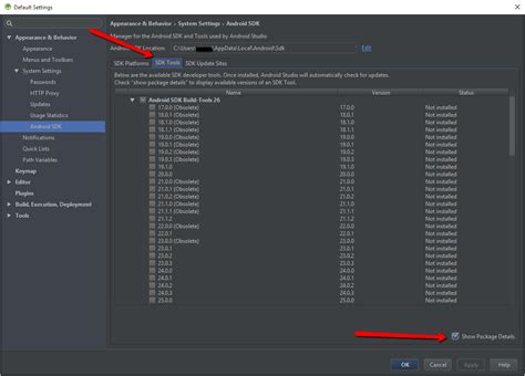 Android How Do I Install A Previous Version Of Build Tools In