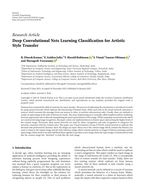Pdf Deep Convolutional Nets Learning Classification For Artistic Style Transfer