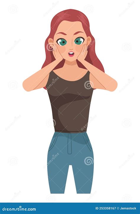Bella Pelirroja Aterradora Mujer Ilustración Del Vector Ilustración De Adulto Vector 253358167