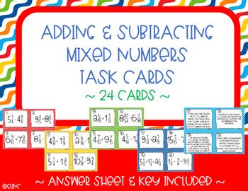 Adding Subtracting Mixed Numbers Task Cards By Gina Lester TPT