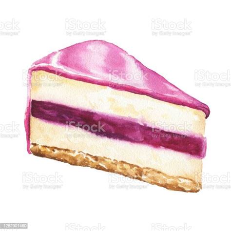 흰색 배경에 고립 된 손으로 그린 수채화 치즈 케이크 맛있는 라즈베리 음식 디저트 일러스트레이션 0명에 대한 스톡 벡터 아트 및 기타 이미지 Istock
