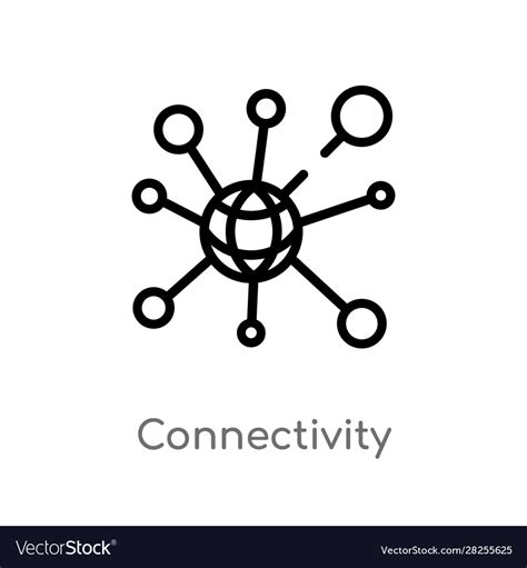 Outline Connectivity Icon Isolated Black Simple Vector Image