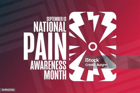 9월은 국가 통증 인식의 달입니다 휴일 개념 배경 배너 카드 텍스트 비문이있는 포스터를위한 템플릿 벡터 Eps10 일러스트레이션 아픔에 대한 스톡 벡터 아트 및 기타 이미지