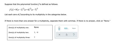 Solved Suppose That The Polynomial Function F Is Defined As
