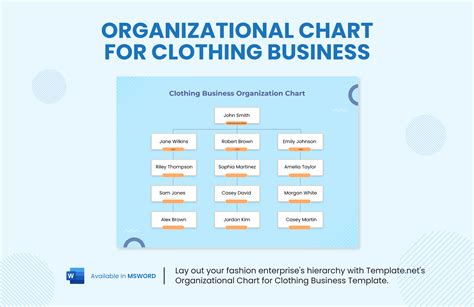 Organizational Chart For Clothing Business Template In Word Download Template Net