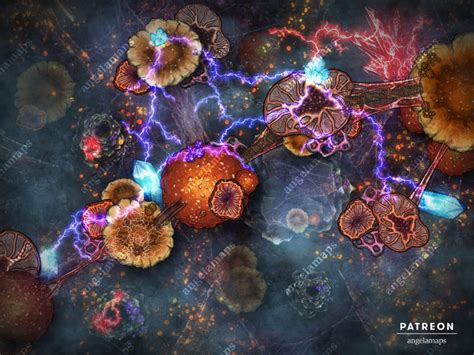 Underdark Mushroom Battle Map With Animated Lightning For Ttrpgs Angela Maps Free Static