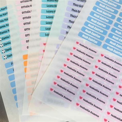 Name Label Stickers Personalised Stickers Sticker Colours For Lunch