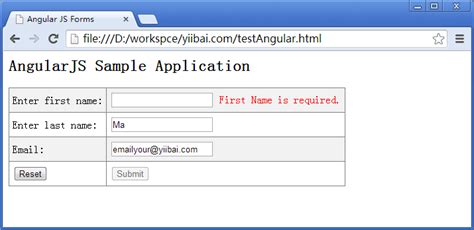Angularjs表单 Angularjs教程