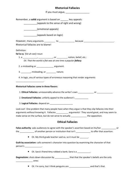 Rhetorical Fallacies