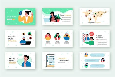 Social Network Powerpoint Illustrations Incl Microsoft And Design Envato
