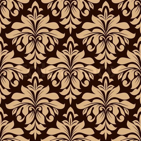 Light Brown Floral Seamless Pattern Stock Vector Colourbox