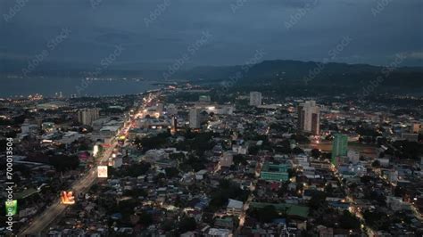 Modern City With Lights Flicker At Night Cagayan De Oro Mindanao