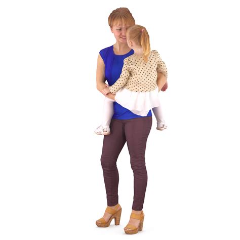 Mom Holds Daughter In Her Arms Scanned 3d Model Renderbot