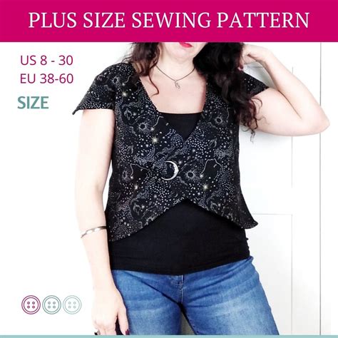 Plus Size Vest Pattern Vest Sewing Pattern Plus Size Pattern Vest