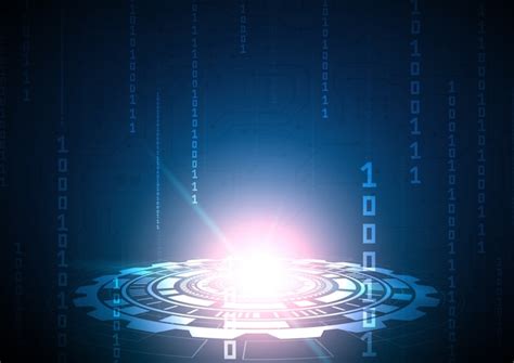 첨단 디지털 데이터와 회로 기술 배경 프리미엄 벡터