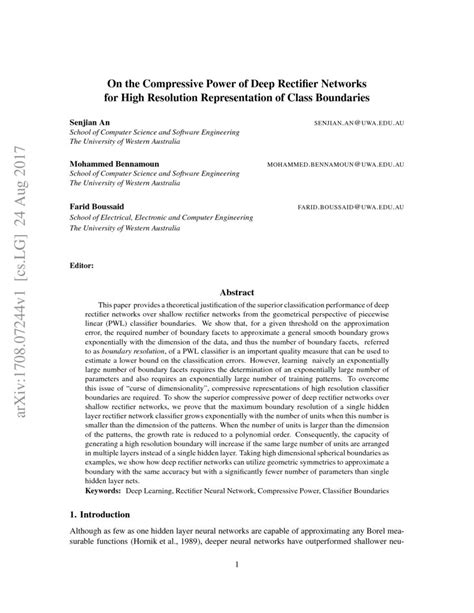 On The Compressive Power Of Deep Rectifier Networks For High Resolution Representation Of Class