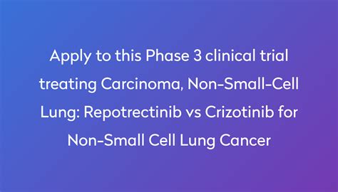Repotrectinib Vs Crizotinib For Non Small Cell Lung Cancer Clinical