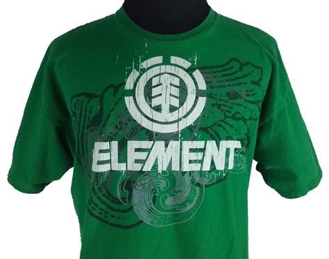 Element Skateboarding Mens Medium T Shirt Green Skateboard Old Tag
