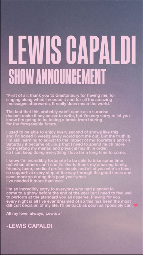 Lewis Capaldi Concert At Al Dana Amphitheatre Canceled Due To Artists Ongoing Health Concerns