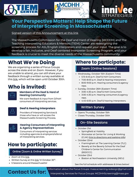 Help Shape The Future Of Interpreter Screening In Massachusetts On Site Sessions Msad