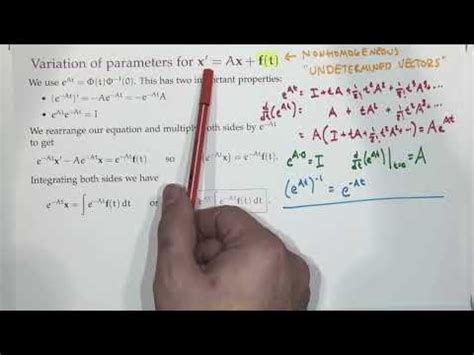 Differential Eqns F Variation Of Parameters YouTube