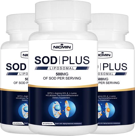Superoxide Dismutase Supplement 500mg Sod Plus With