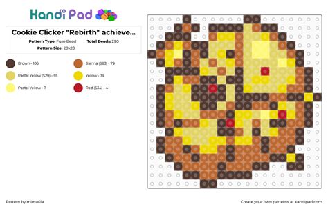 Cookie Clicker Rebirth Achievement Fuse Bead Pattern Kandi Pad