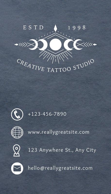 Free Printable Customizable Tattoo Business Cards Canva